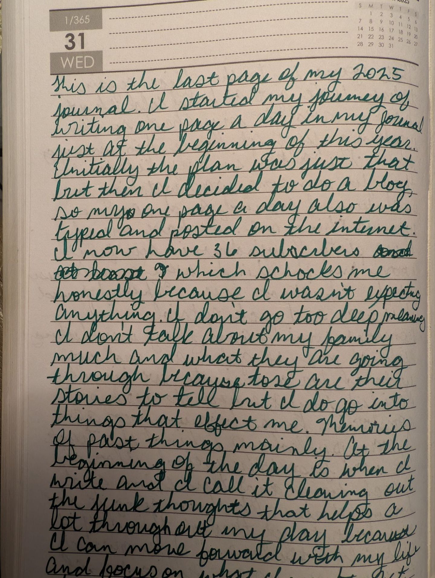 Journal Entry Wednesday December 31, 2025 – Edna's art Journal