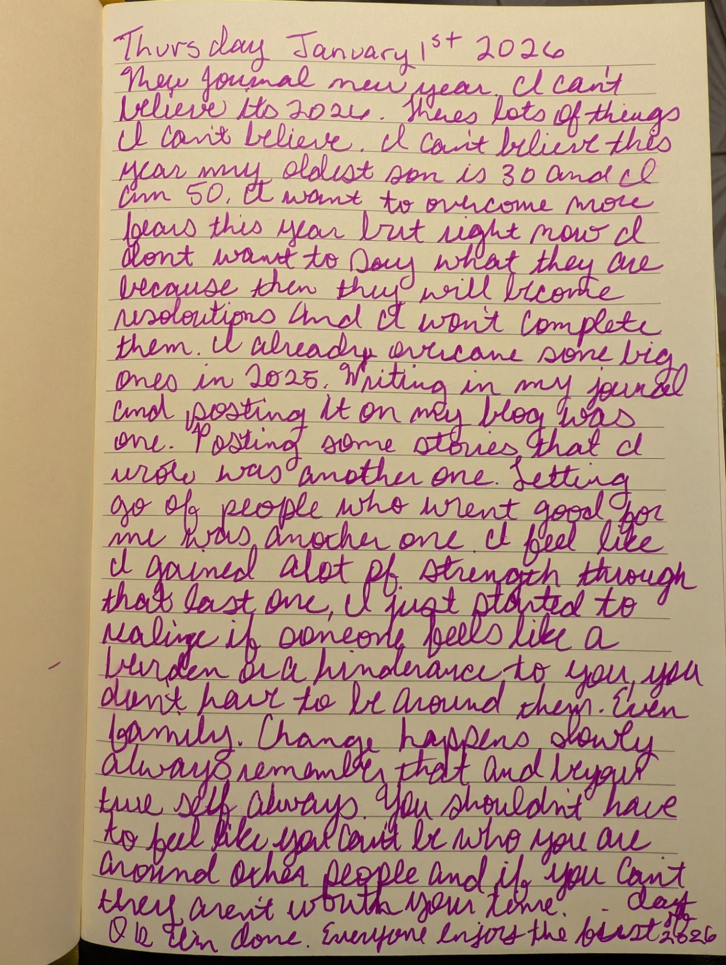 Journal Entry Thursday January 1, 2026 – Edna's art Journal